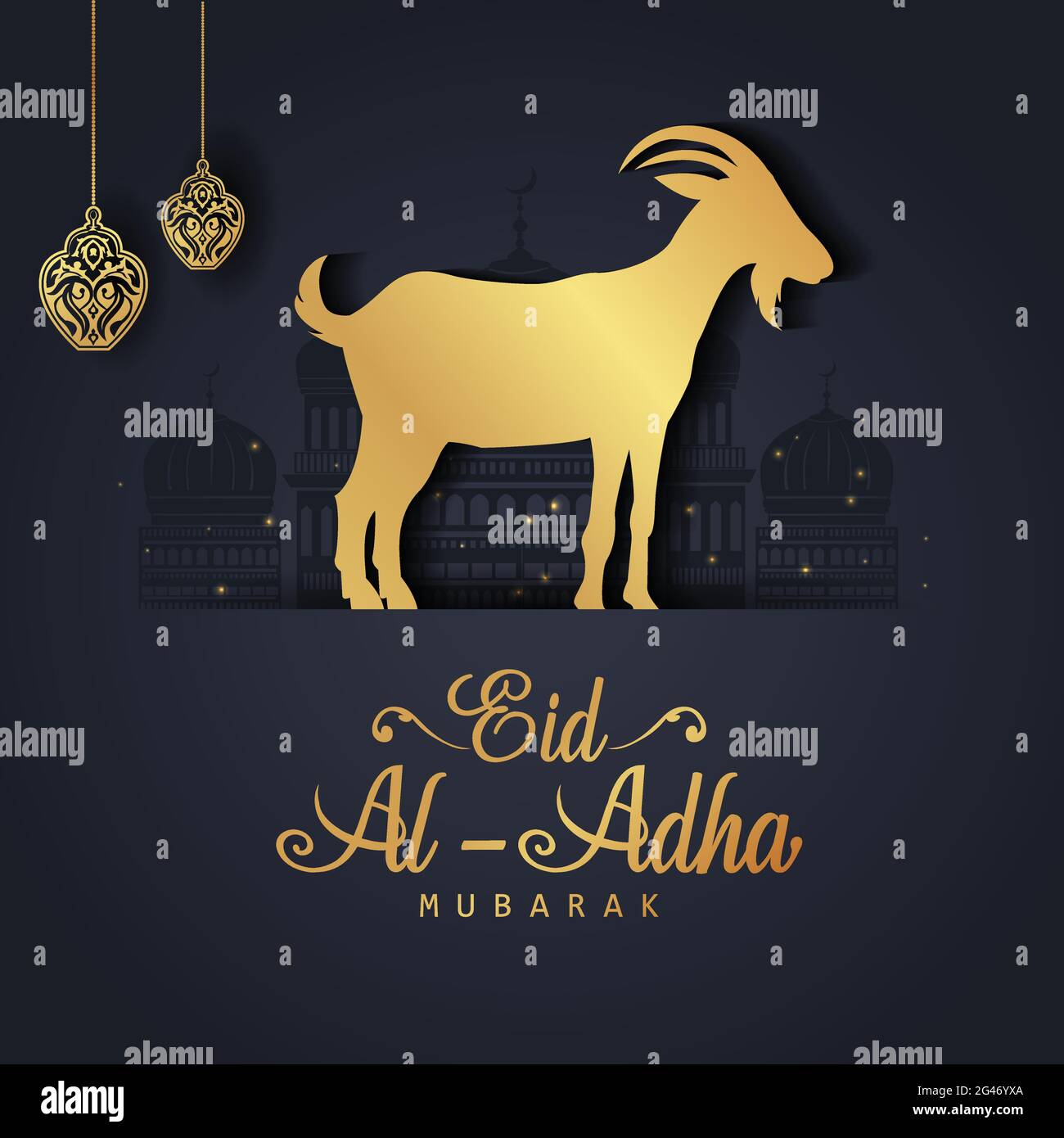 Islamic crescent on black Stock Vector Images - Alamy