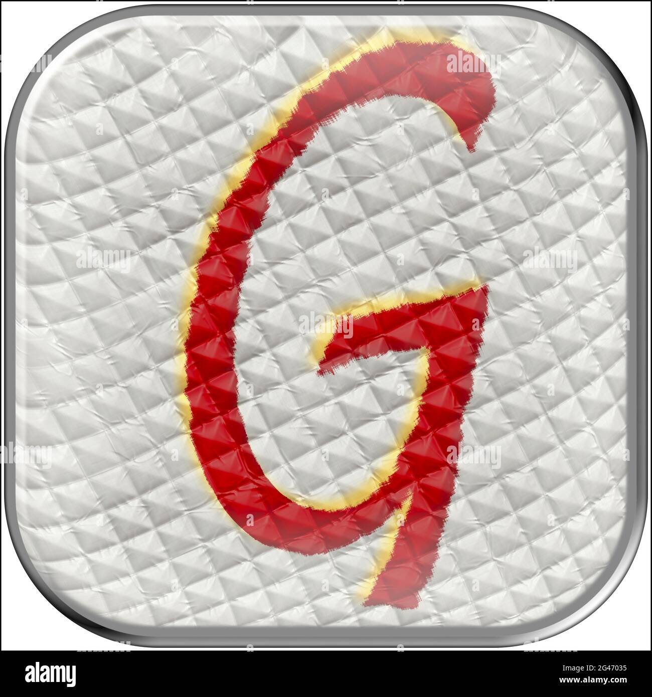 graphic with the uppercase character G as monogram on a quilt Stock ...