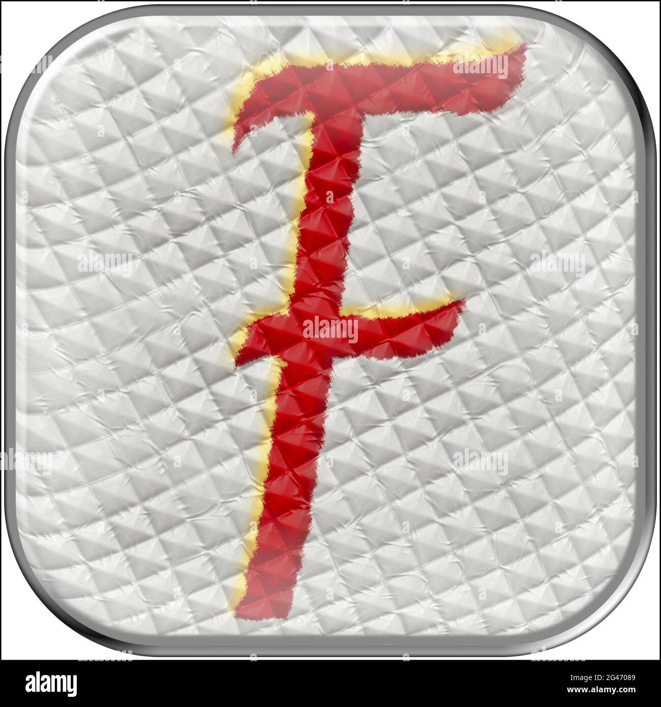 graphic with the uppercase character F as monogram on a quilt Stock ...