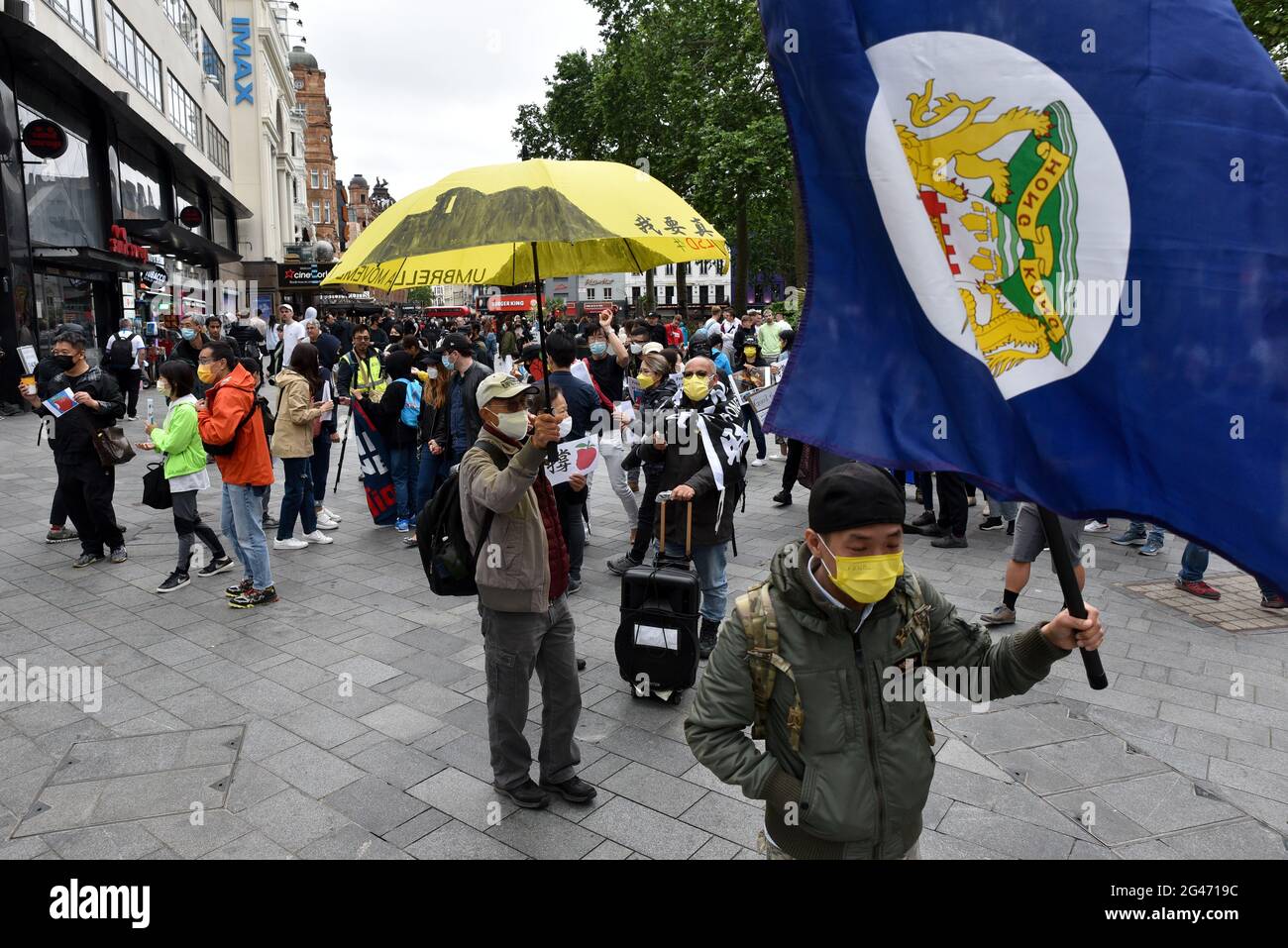 Leicester Square, London, UK. 19th June 2021. People protest for press ...