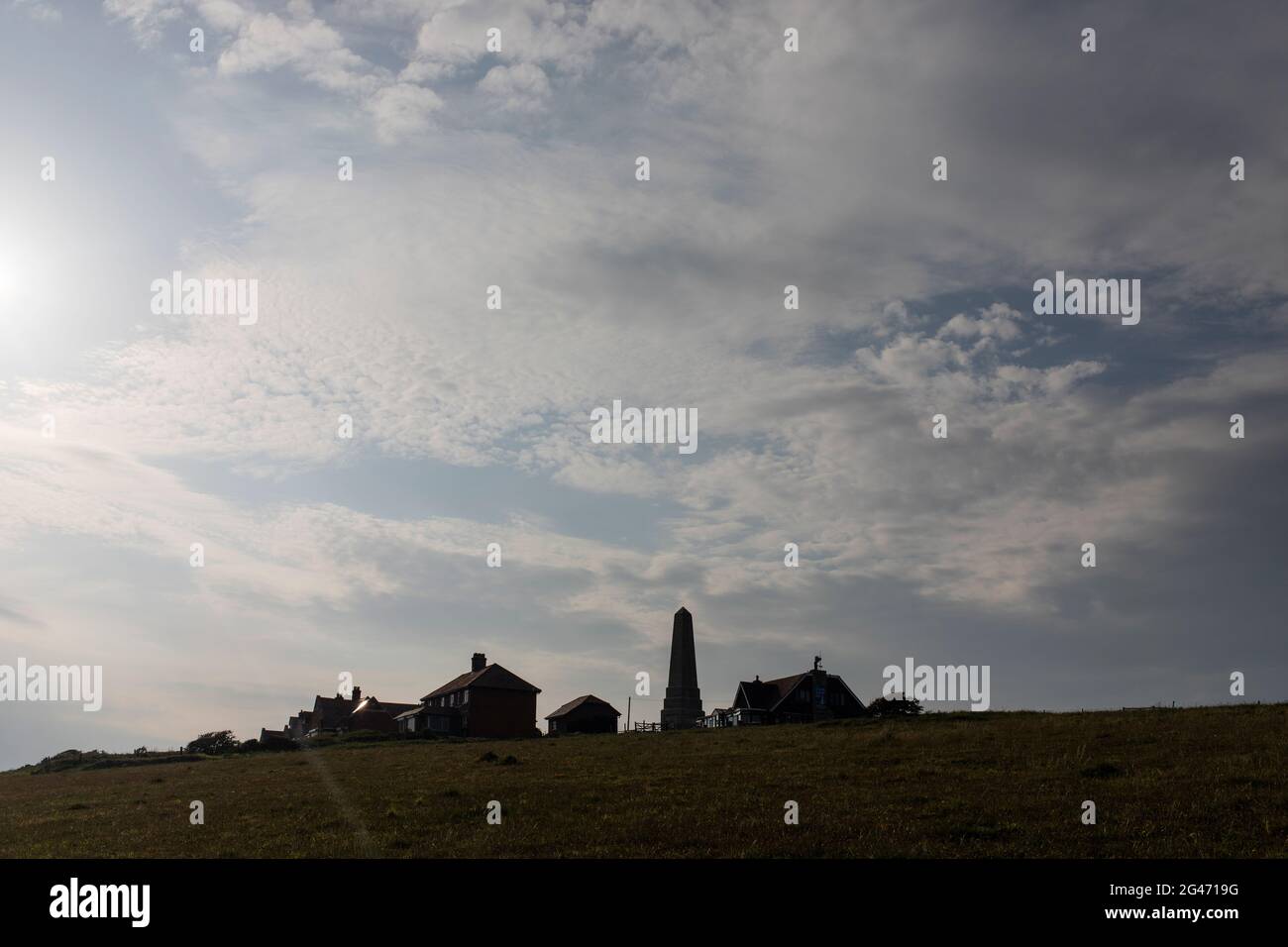 The Earl of Yarborough Monument, as seen from the road at Culver Down ...