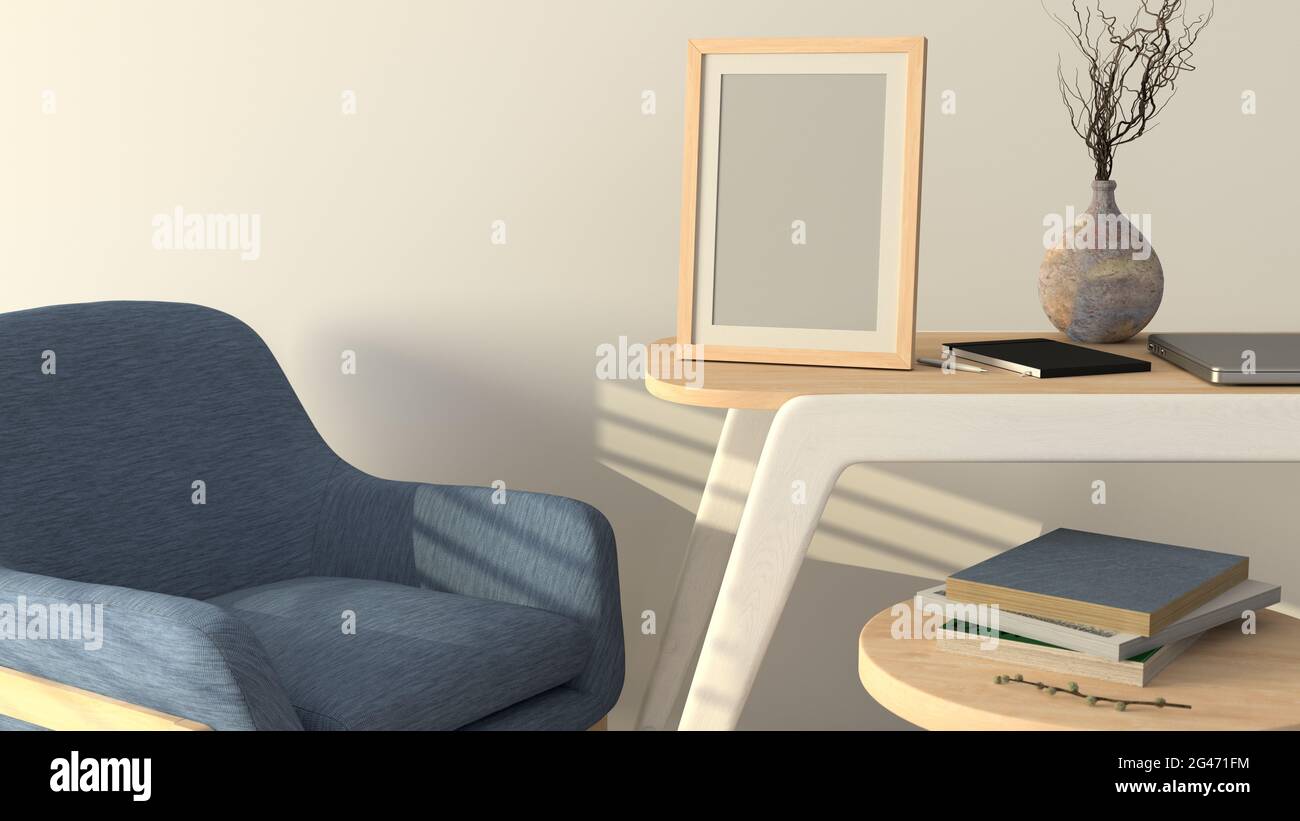 Photo frame mock up wall desk hi-res stock photography and images - Alamy