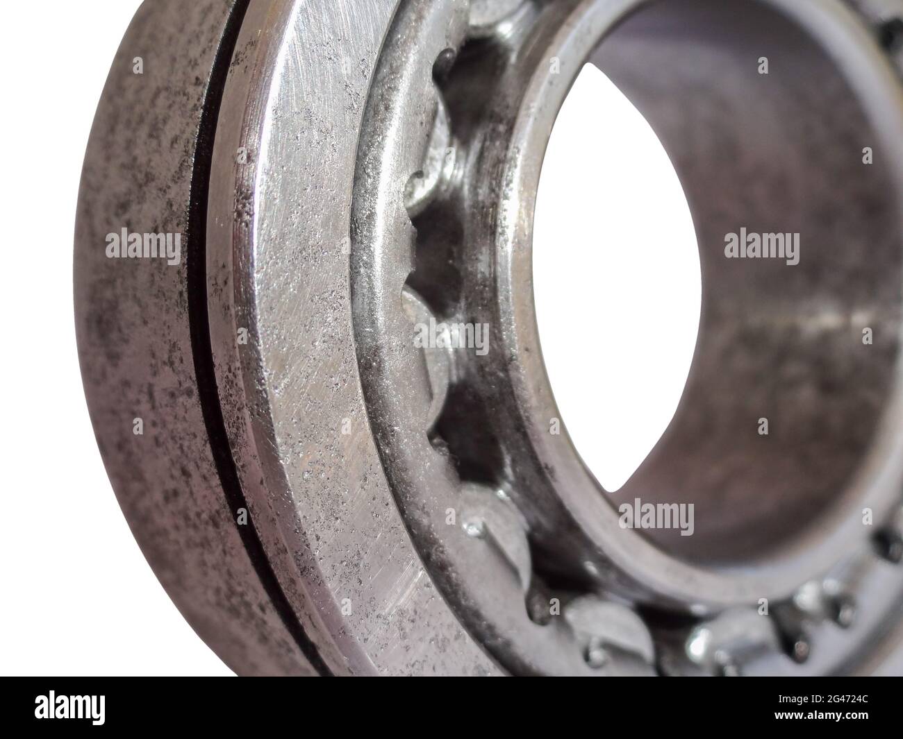 Closeup shot of a shiny ball bearing isolated on white background Stock ...