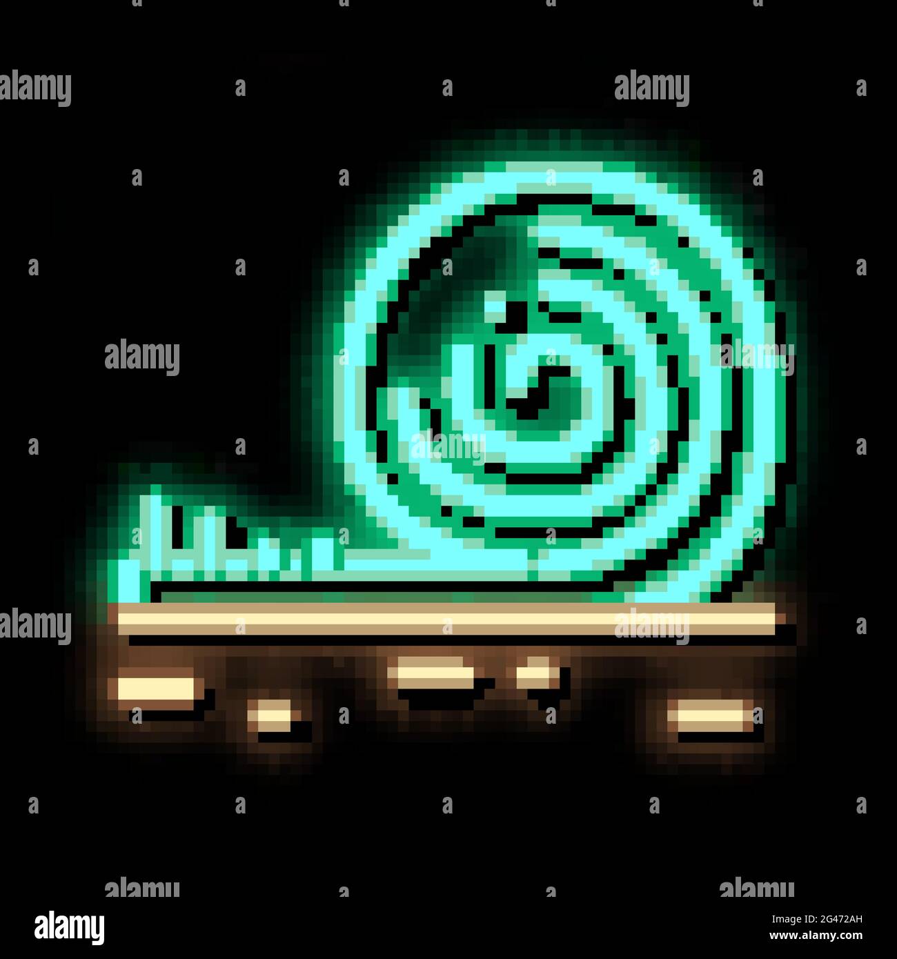 rolled artificial turf neon glow icon illustration Stock Vector Image ...