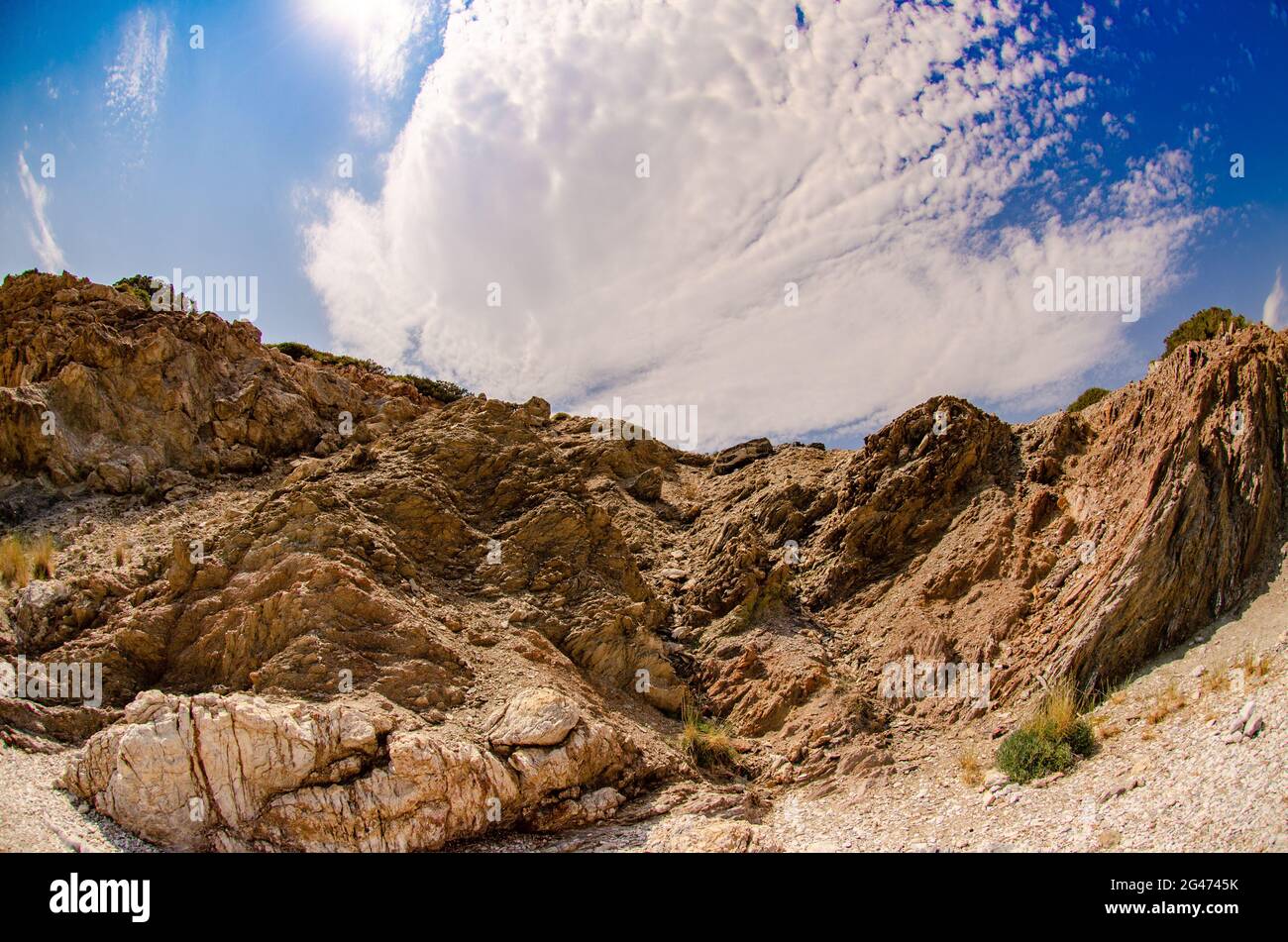 Coastal rocks in Anavyssos, Greece Stock Photo - Alamy