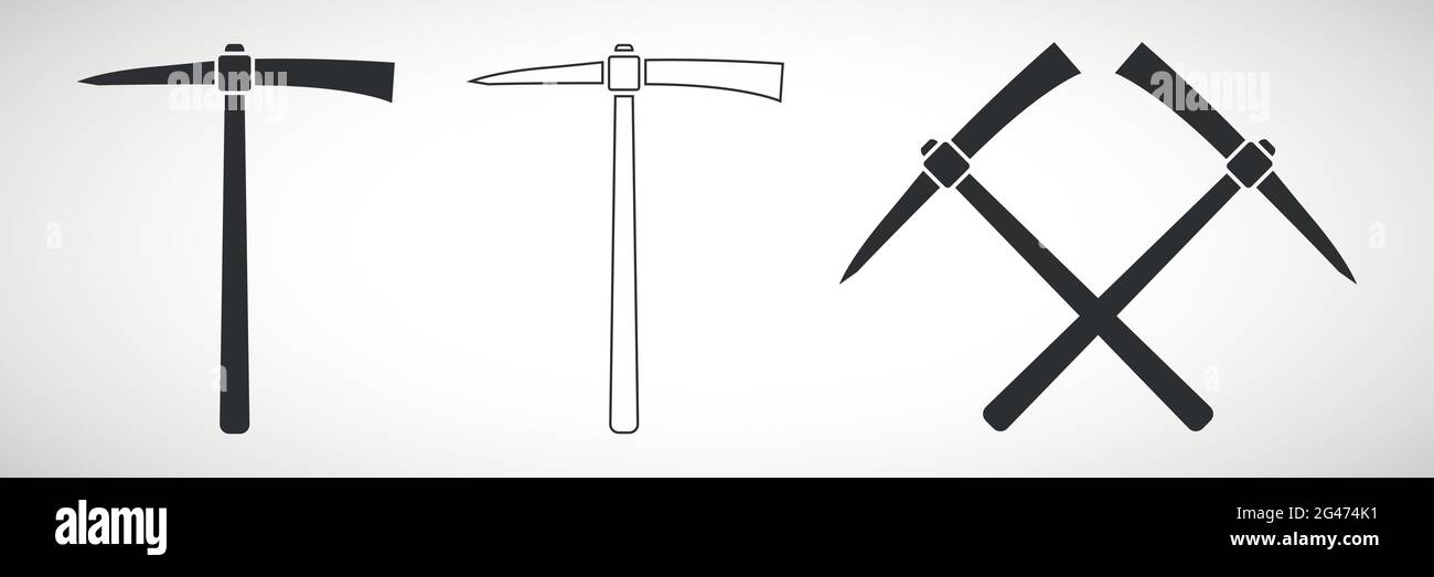 Tools for mining work flat pickaxe vector illustration icon Stock ...