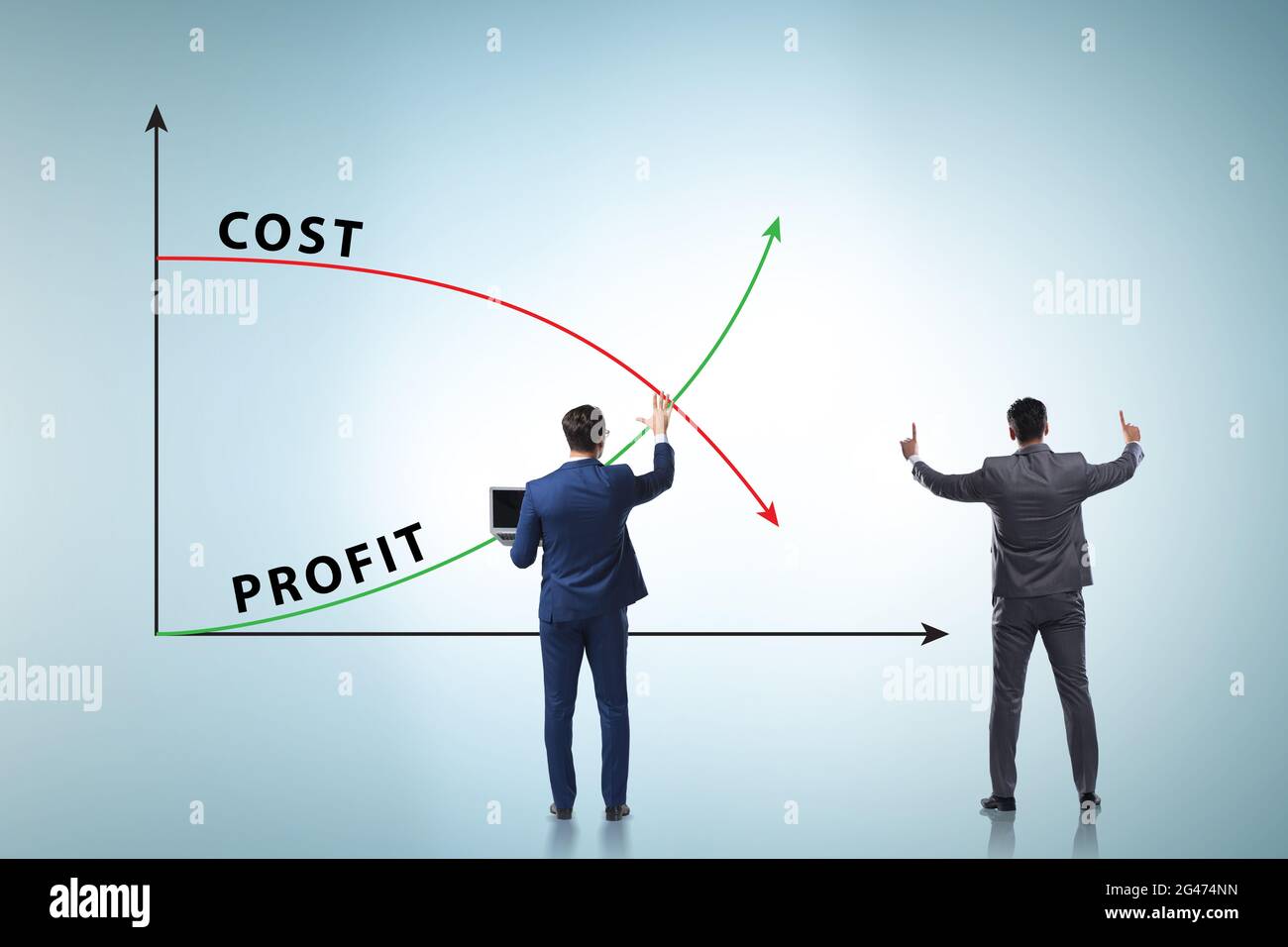 Concept of proft and loss with the businessman Stock Photo - Alamy