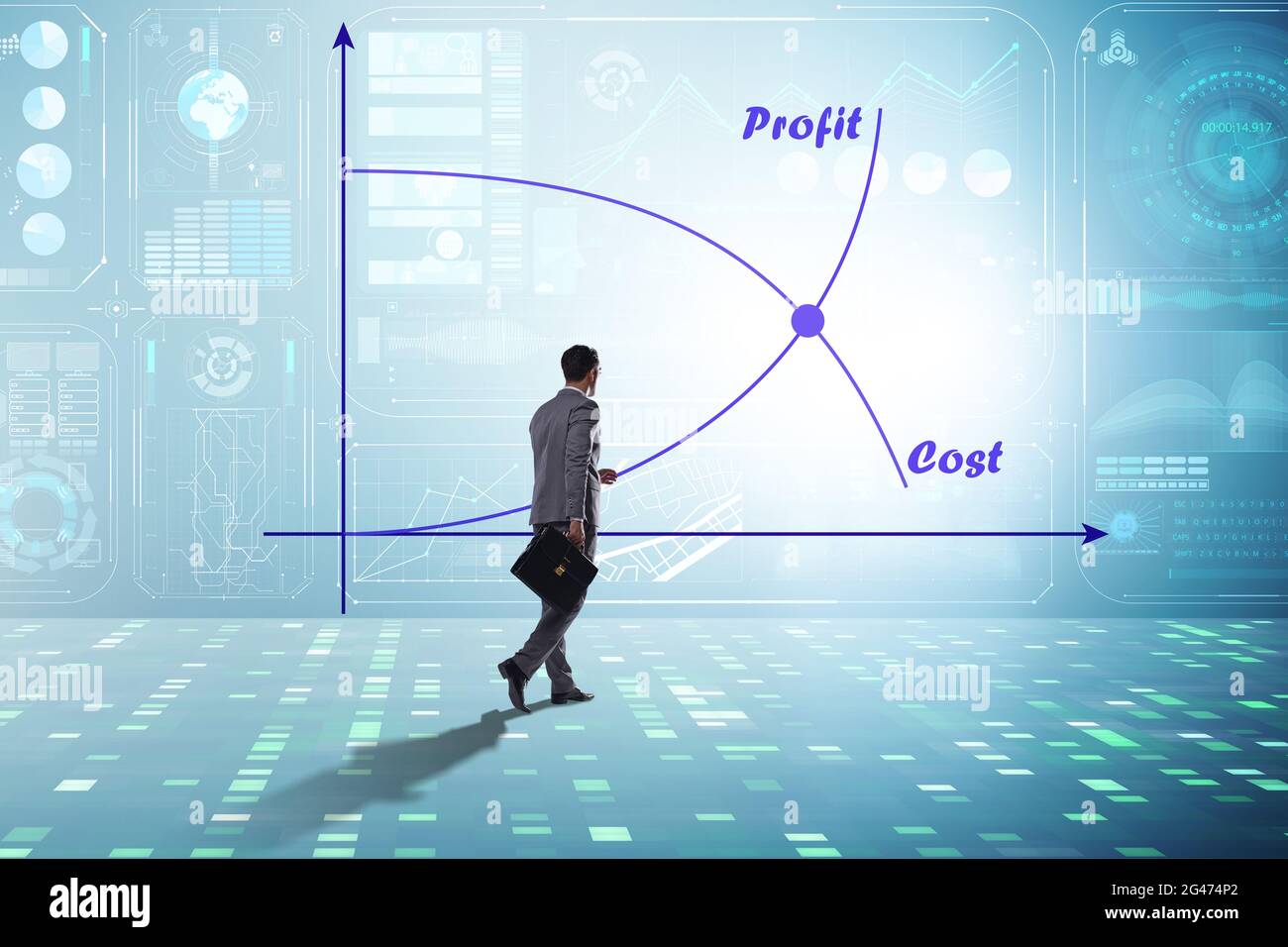 Concept of proft and loss with the businessman Stock Photo - Alamy