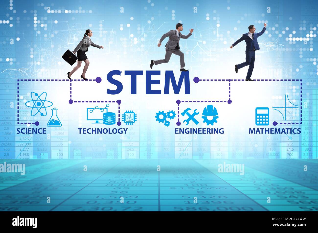 Business people in the STEM education concept Stock Photo - Alamy