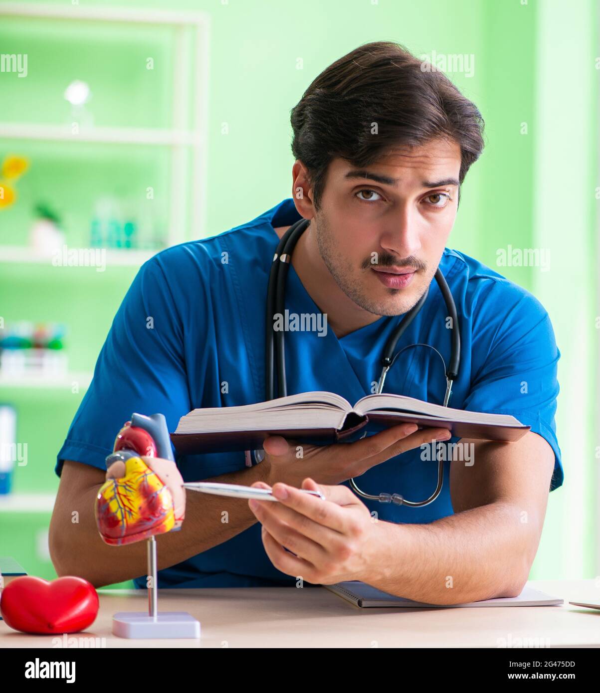 The doctor student explaining heart problems Stock Photo - Alamy