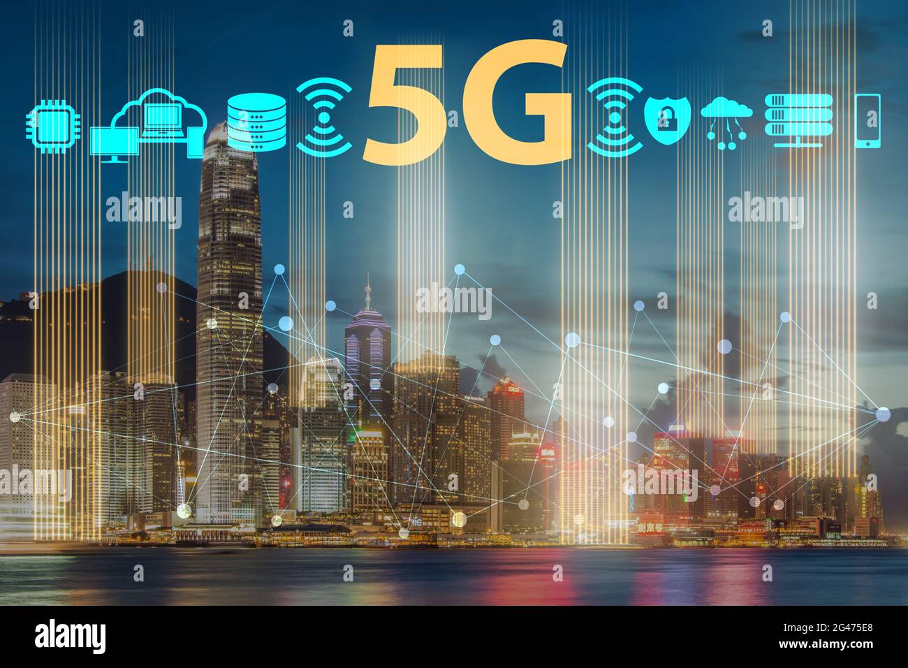 Concept of 5g networks in the large cities Stock Photo - Alamy