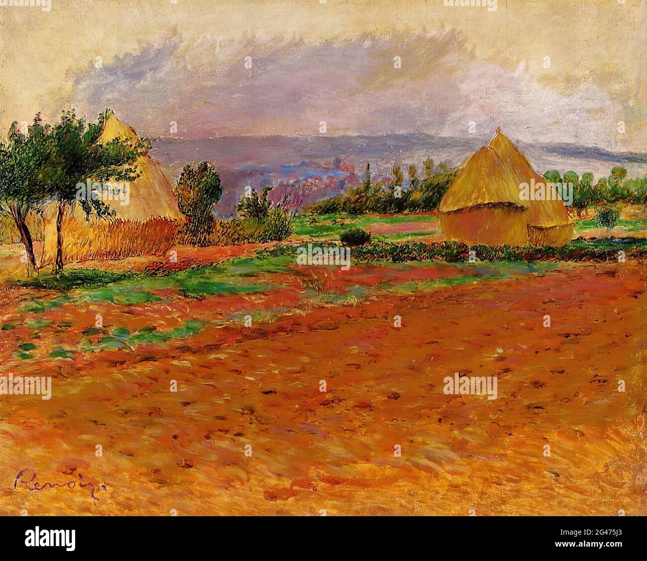 Pierre-Auguste Renoir - Field Haystacks 1885 Stock Photo - Alamy