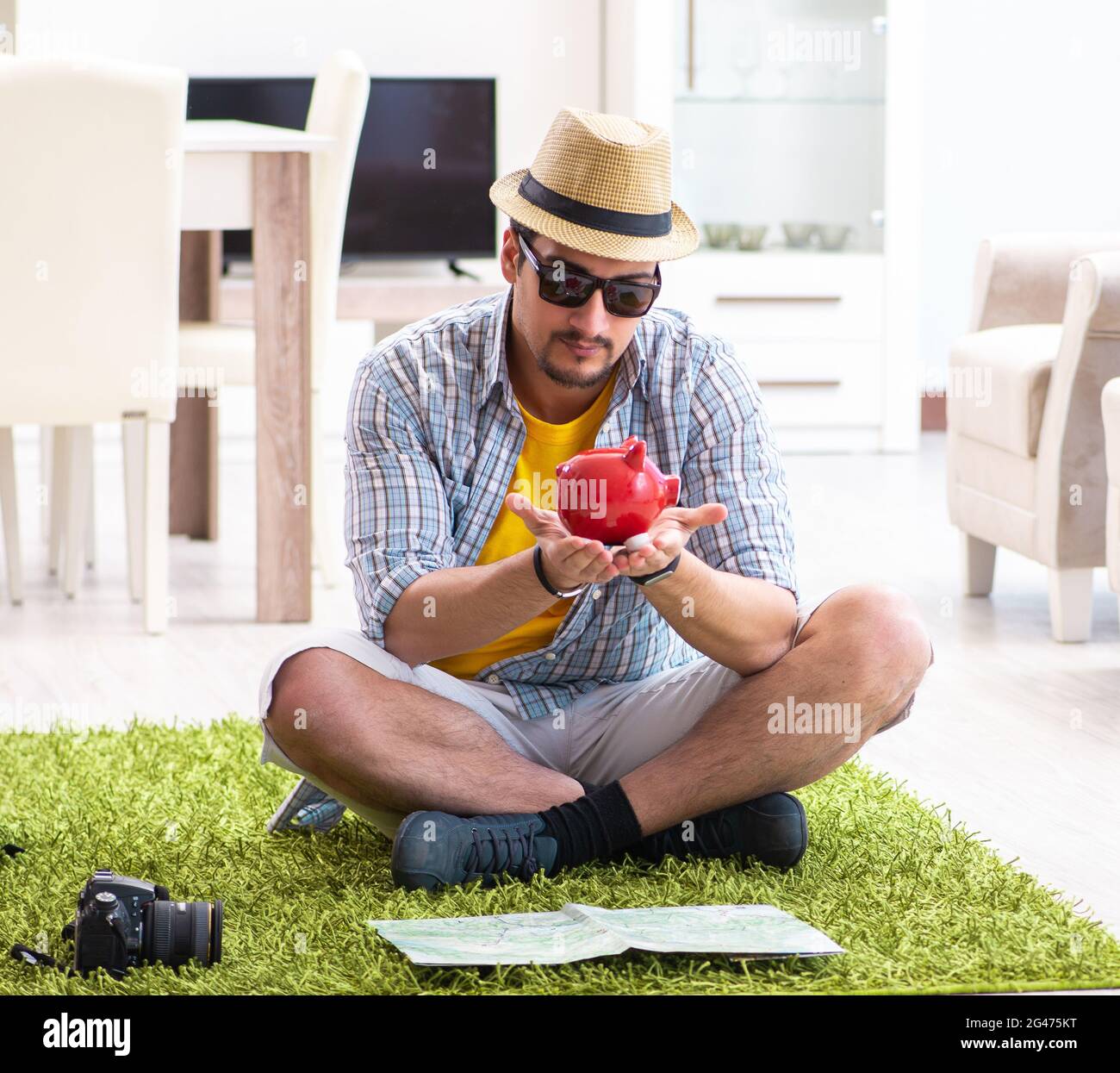 The man planning his travel with map Stock Photo - Alamy