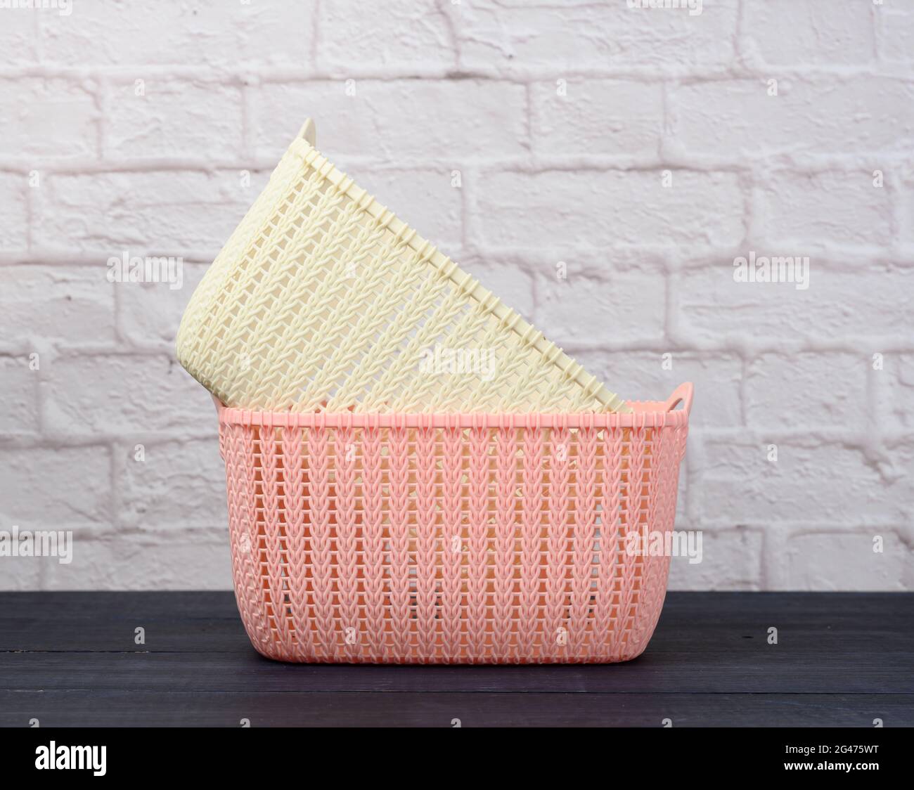 Plastic storage baskets hi-res stock photography and images - Alamy