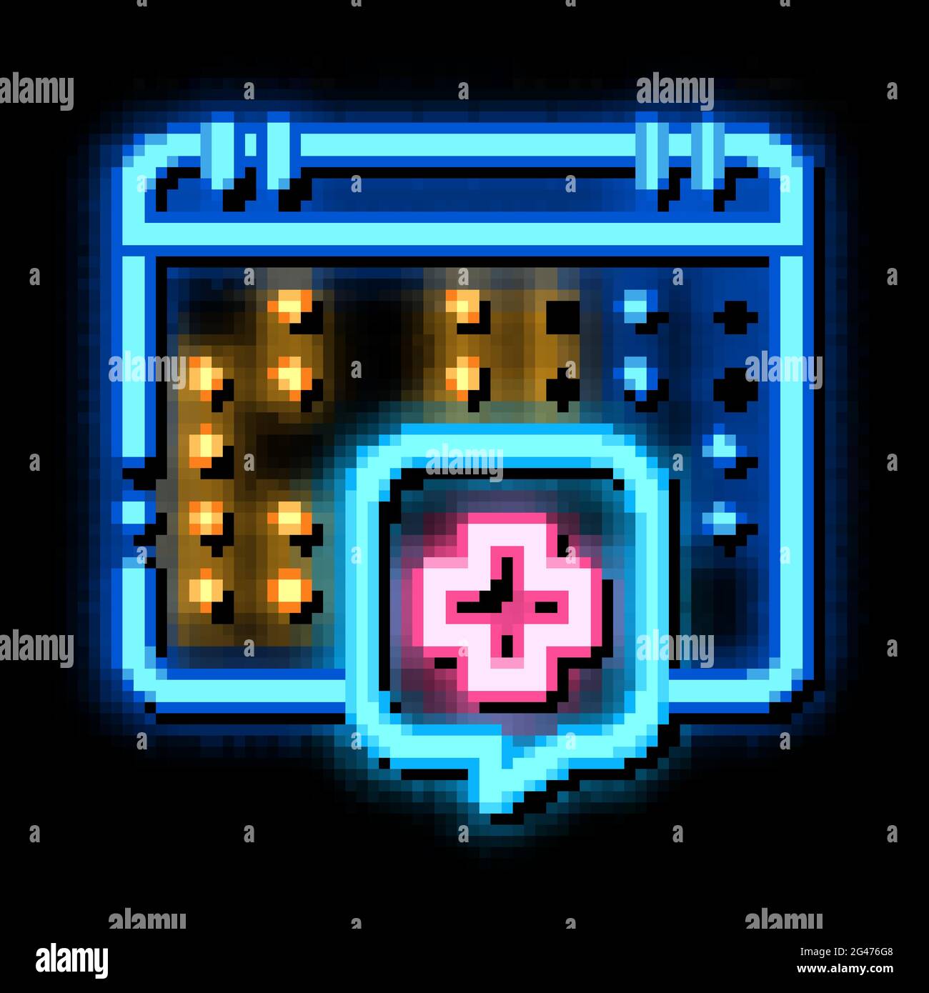 hospital visit calendar neon glow icon illustration Stock Vector Image ...