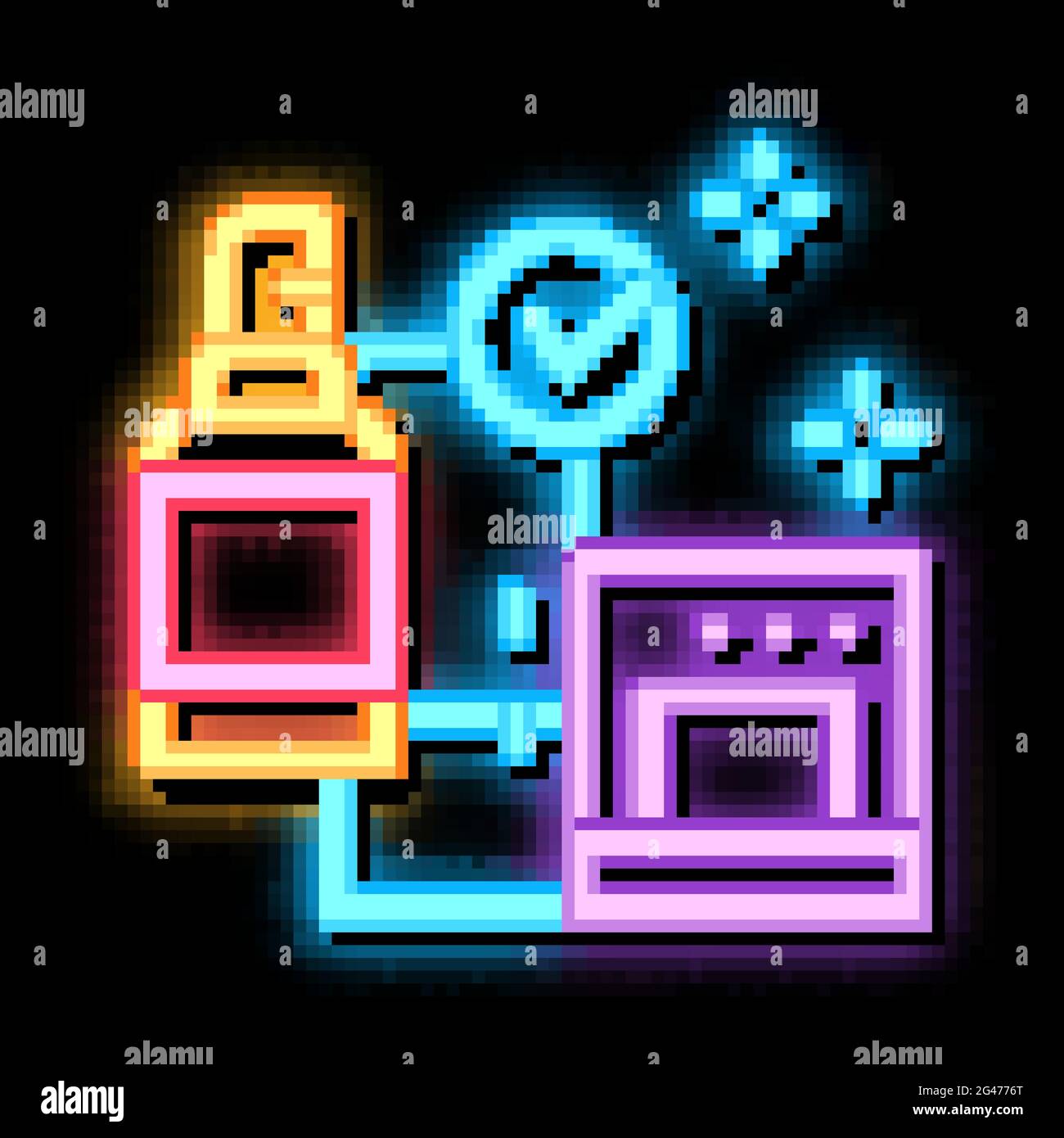 kitchen cleaning neon glow icon illustration Stock Vector Image & Art ...