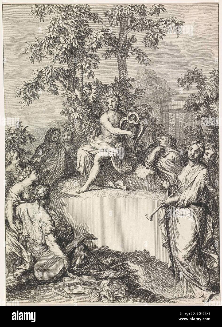 Apollo and the muses. Apollo plays the winch on the Mount Parnassus. It ...