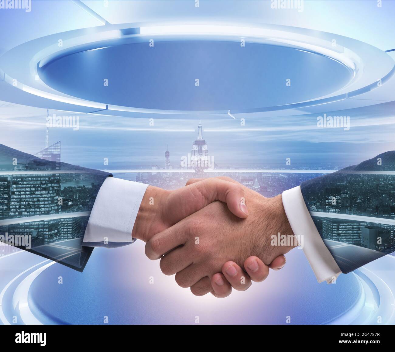 The handshake concept - business metaphor illustration Stock Photo - Alamy