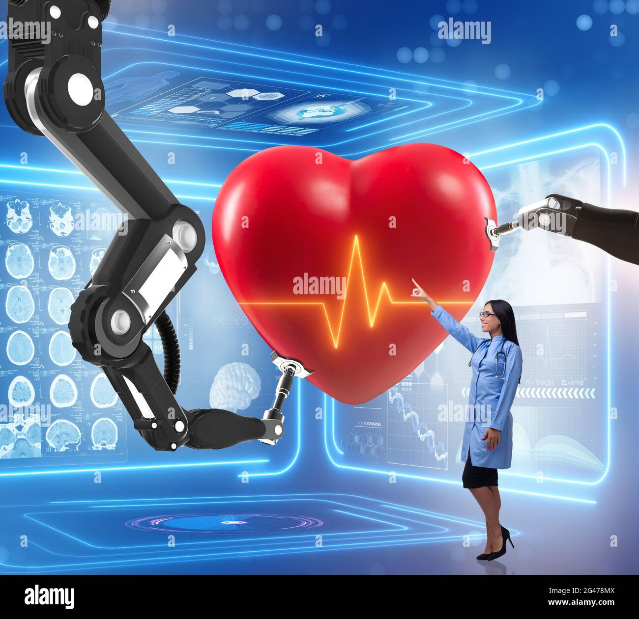 The heart surgery done by robotic arm Stock Photo - Alamy