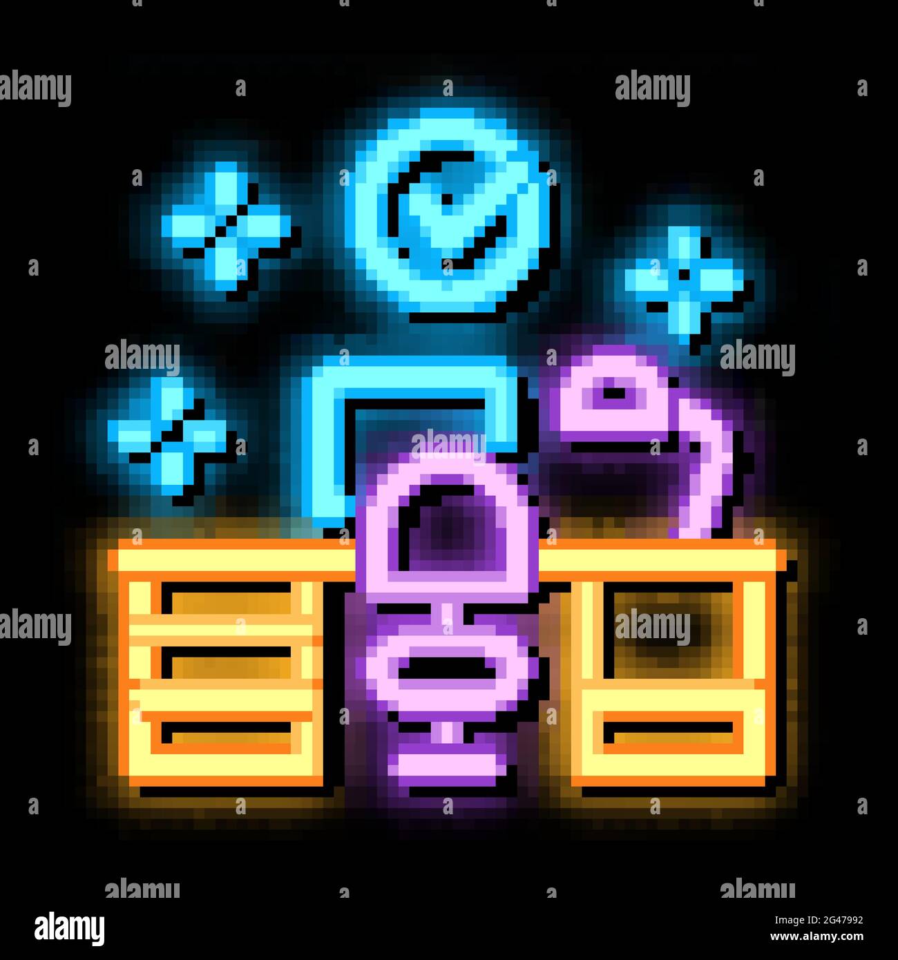 clean working room neon glow icon illustration Stock Vector Image & Art ...