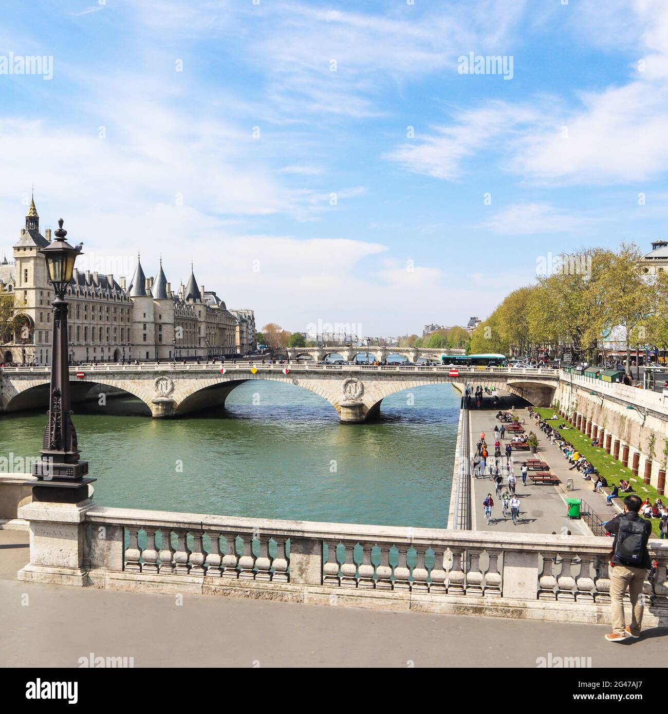 Paris / France - April 06 2019: Cityscape of Paris and Saint-Michel ...