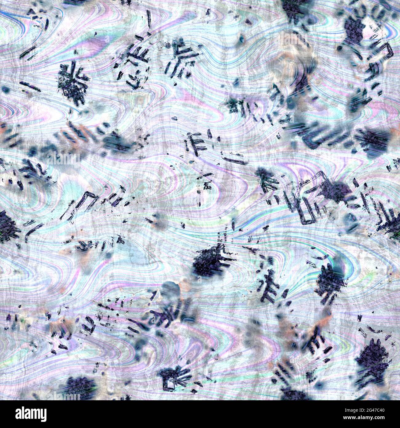 Seamless highly textured intricate and ornate pattern in navy blue ...