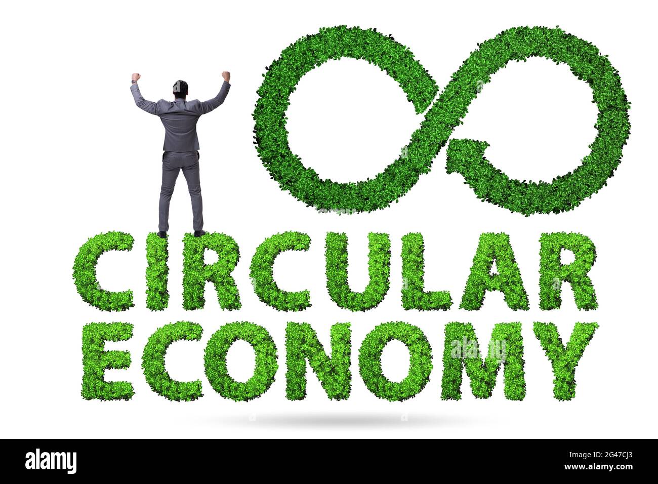 Concept of circular economy with the businessman Stock Photo - Alamy