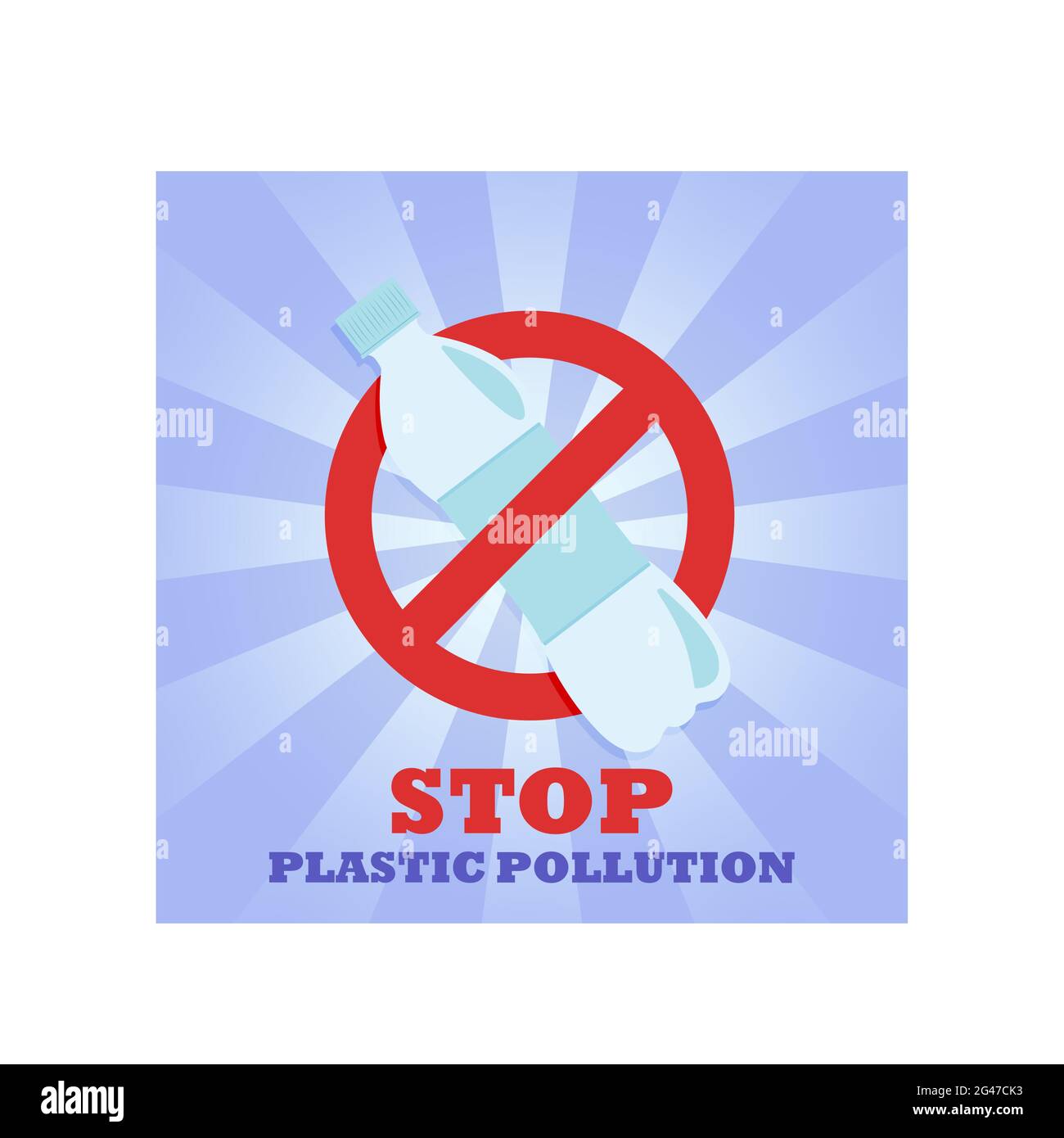 Plastic bottle. Prohibition sign. No symbol. Banner. Stop plastic ...