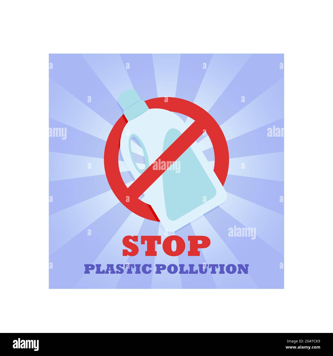 Plastic bottle of detergent. Prohibition sign. No symbol. Banner. Stop ...
