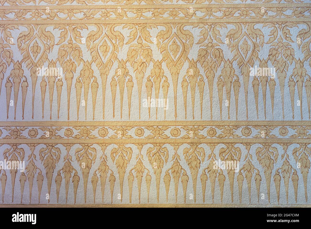 Thai art wall painting in Thai temple Stock Photo - Alamy