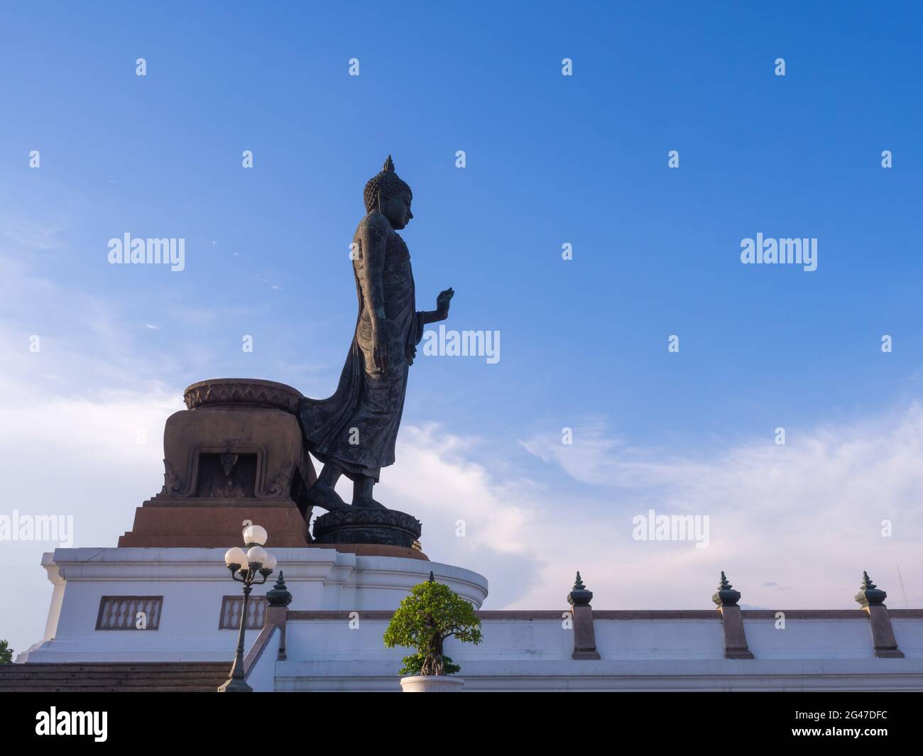 Grand walking buddha bronze statue is the major statue in ...