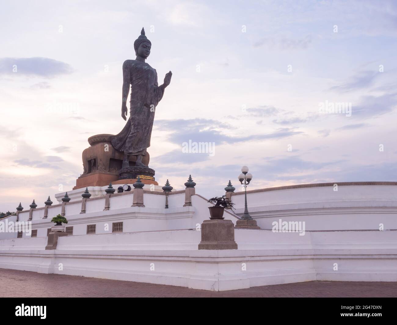 Grand walking buddha bronze statue is the major statue in ...