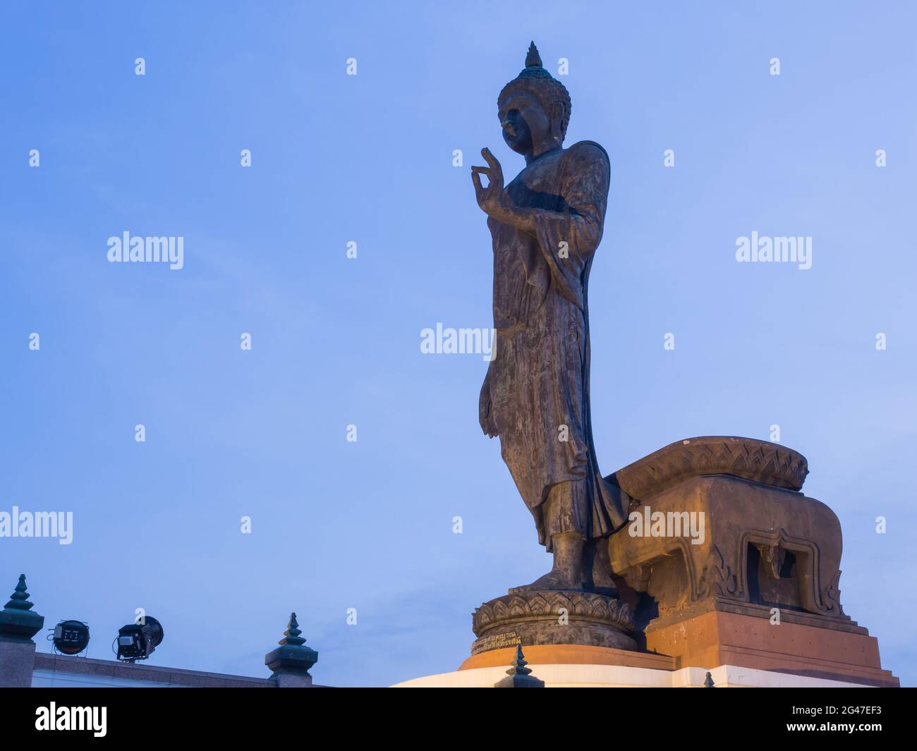 Grand walking buddha bronze statue is the major statue in ...