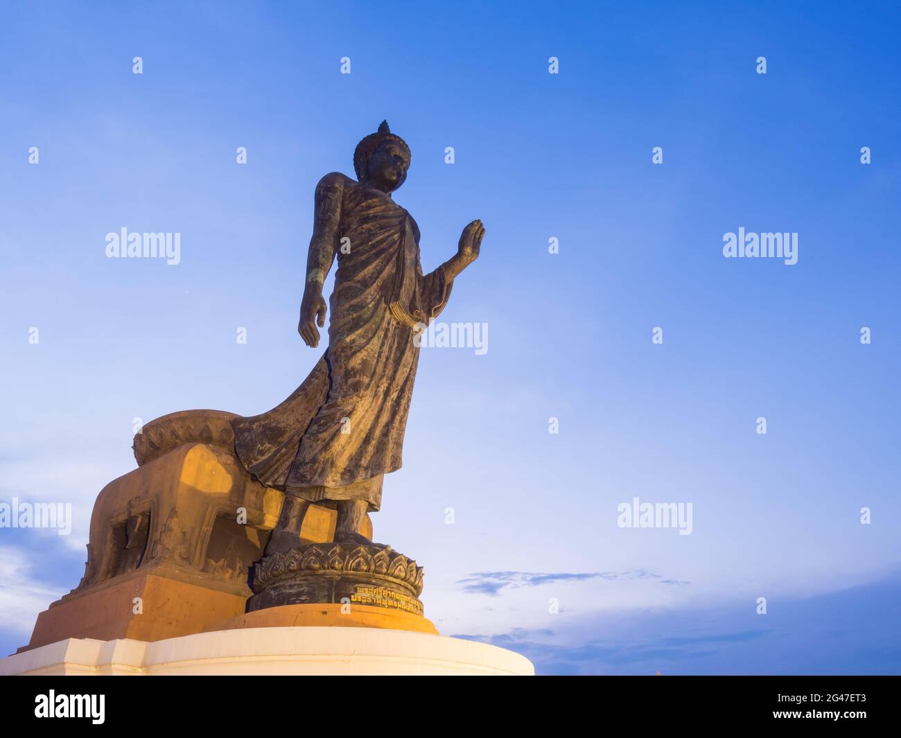 Grand walking buddha bronze statue is the major statue in ...