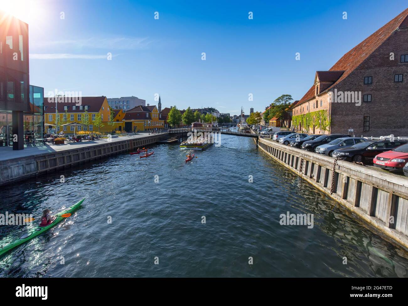 Copenhagen, Denmark-August 1, 2020: Scenic river canals in historic ...