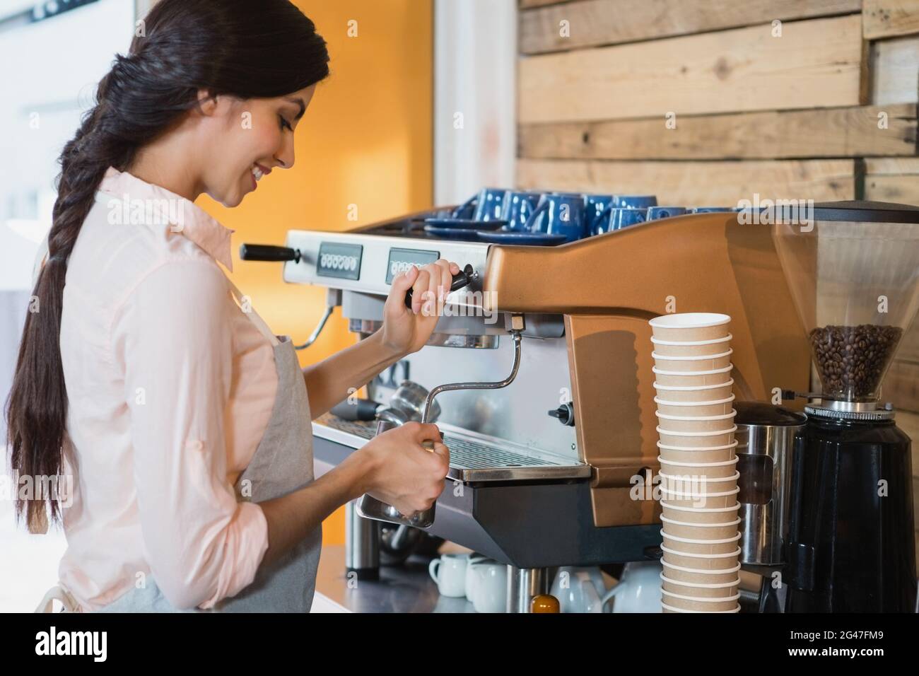 Beautiful young waitress preparing hi-res stock photography and images ...