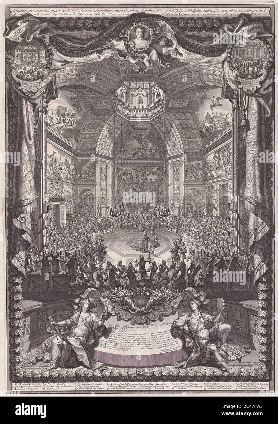The big ball in The Hague at the birth of the Prince of Orange, 1686 ...