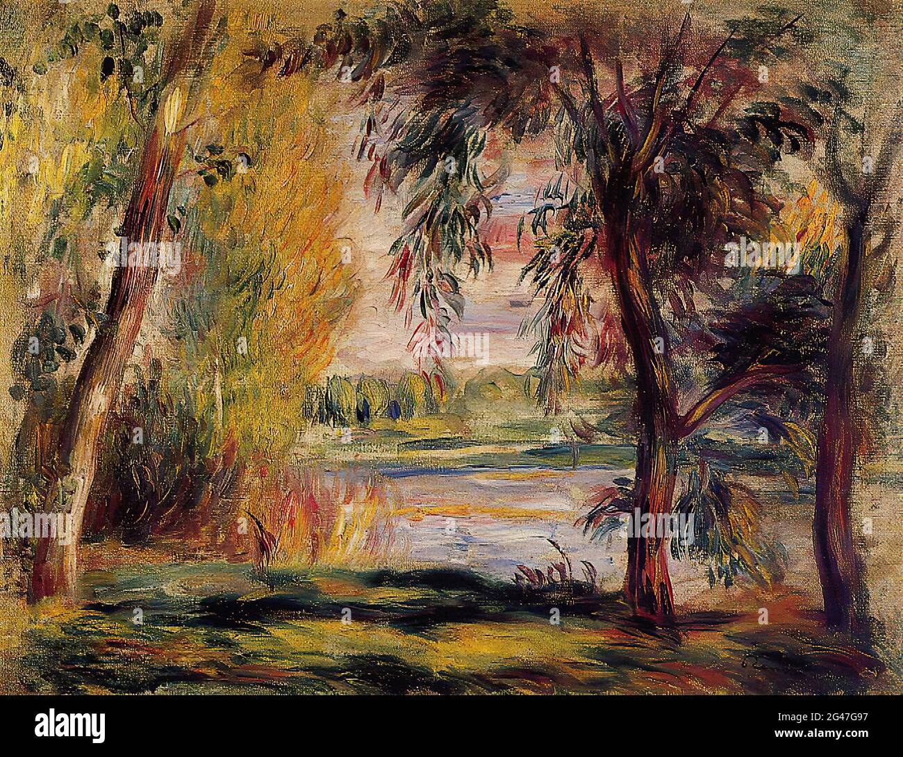 Pierre-Auguste Renoir - Trees Water Stock Photo - Alamy