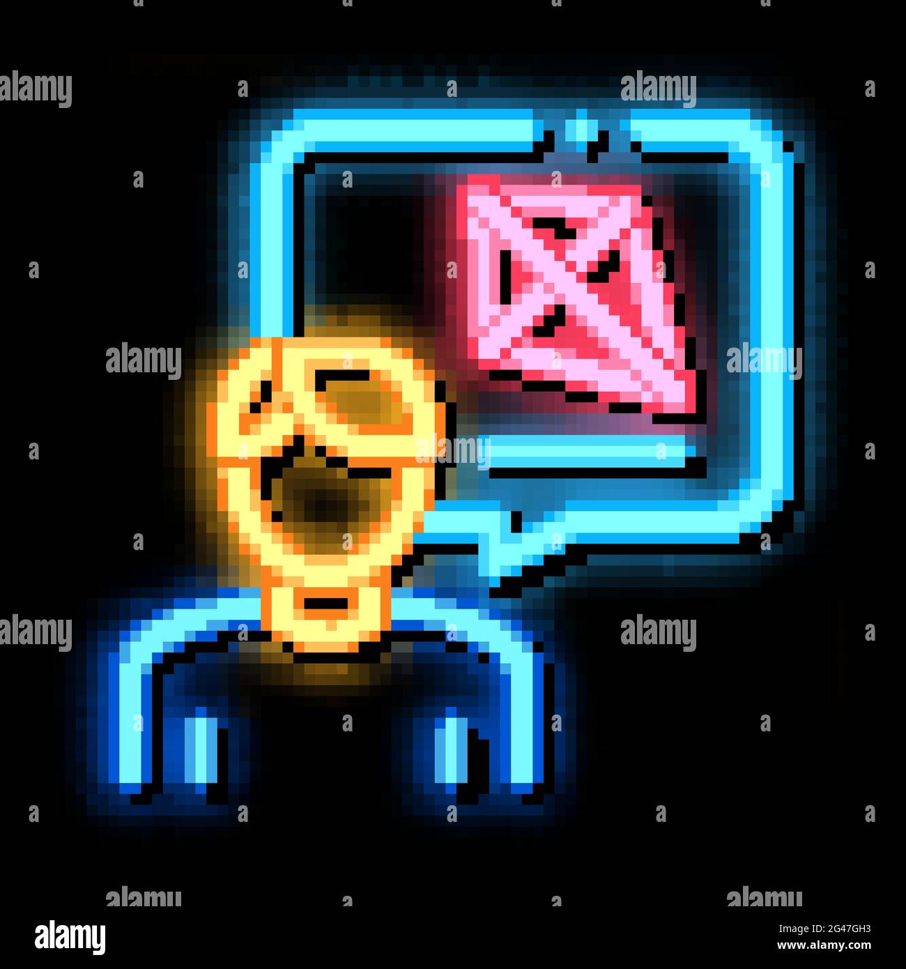 human desire to fly kite neon glow icon illustration Stock Vector Image ...