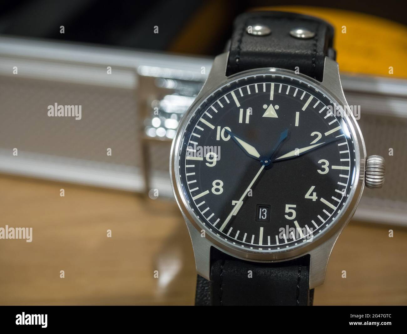 BANGKOK - JULY 17: Stowa pilot type, old fashion style watch is classic ...