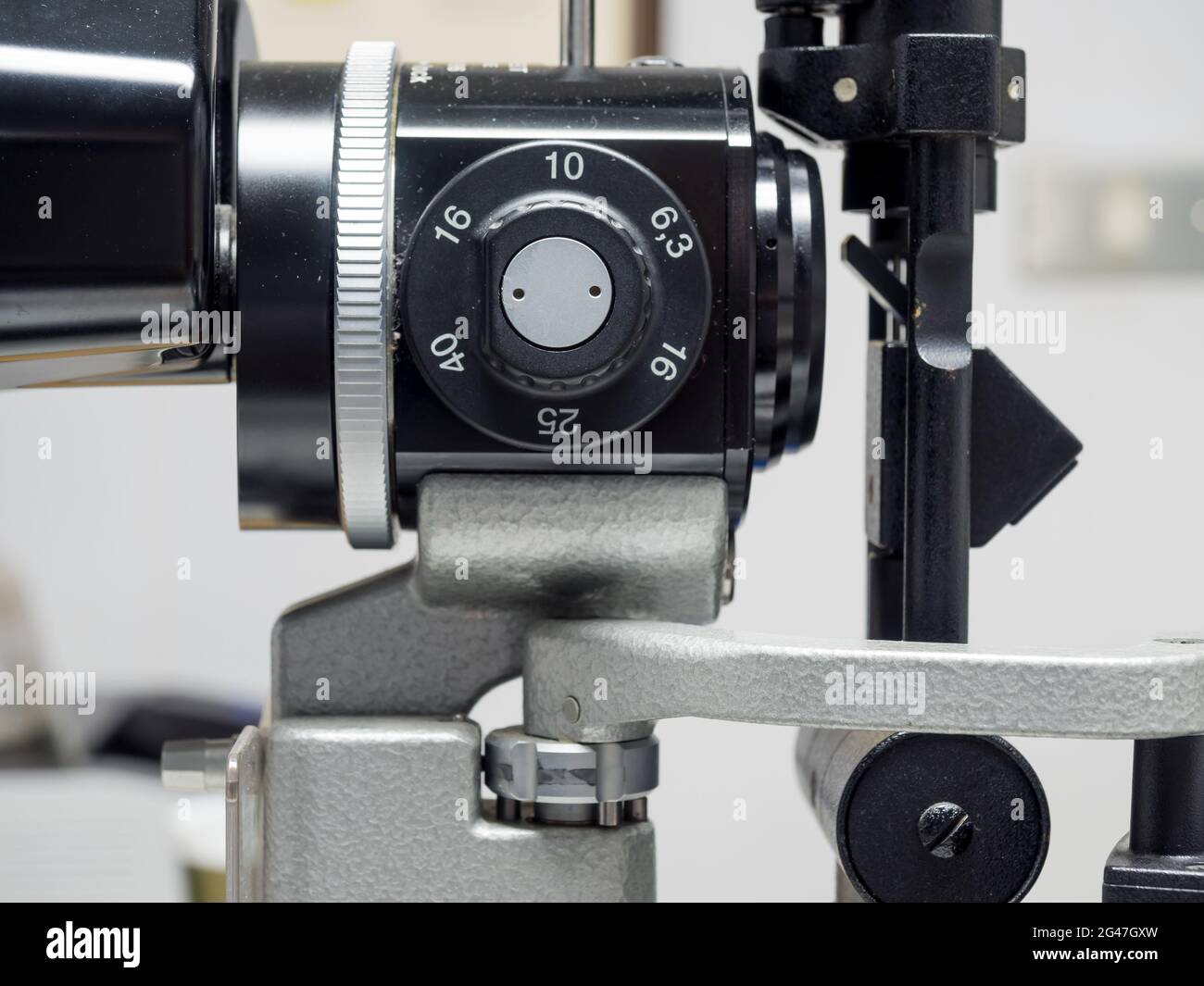 Slit lamp biomicroscope for eye examination in ophthalmologist office ...