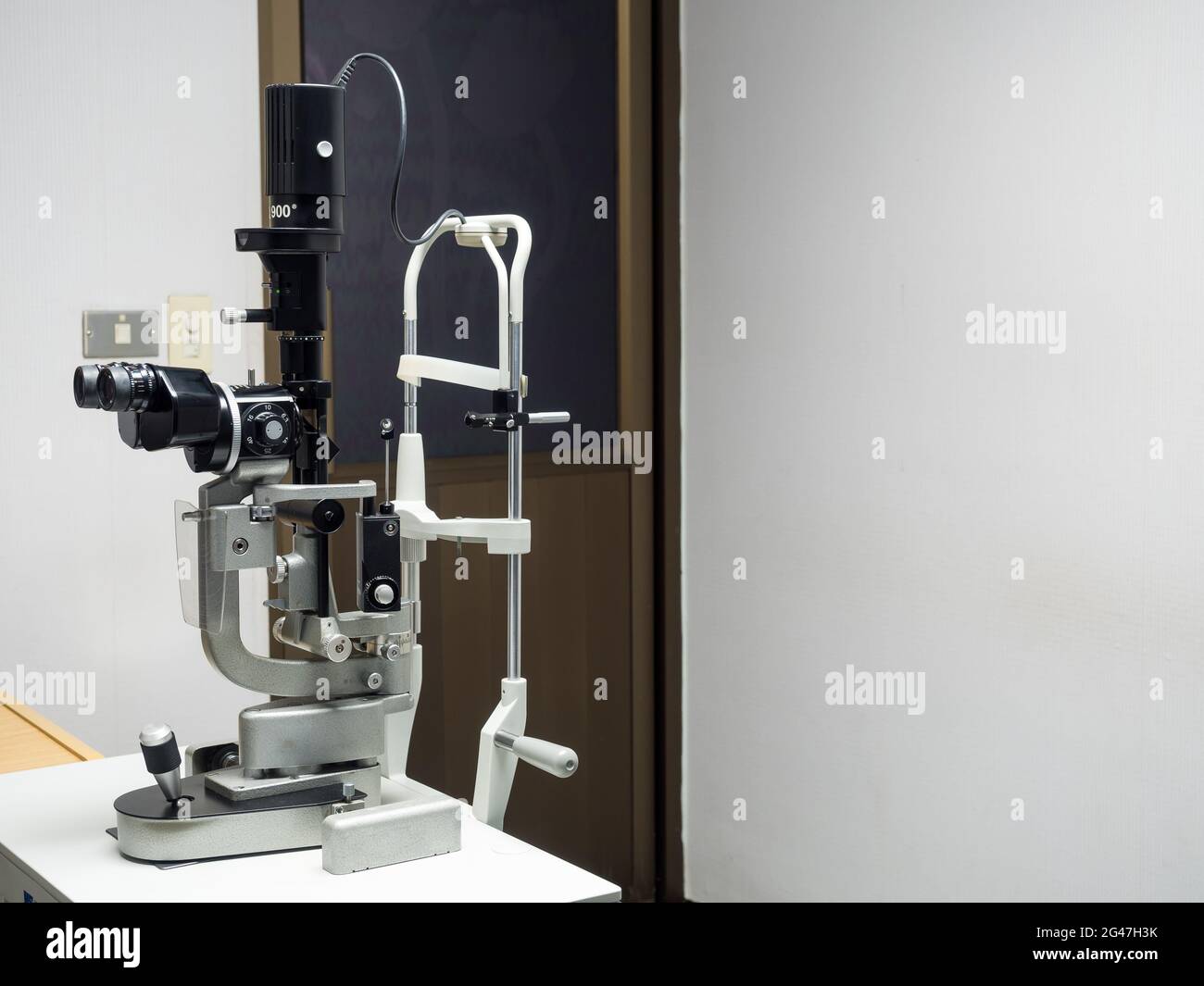 Slit lamp biomicroscope for eye examination in ophthalmologist office ...