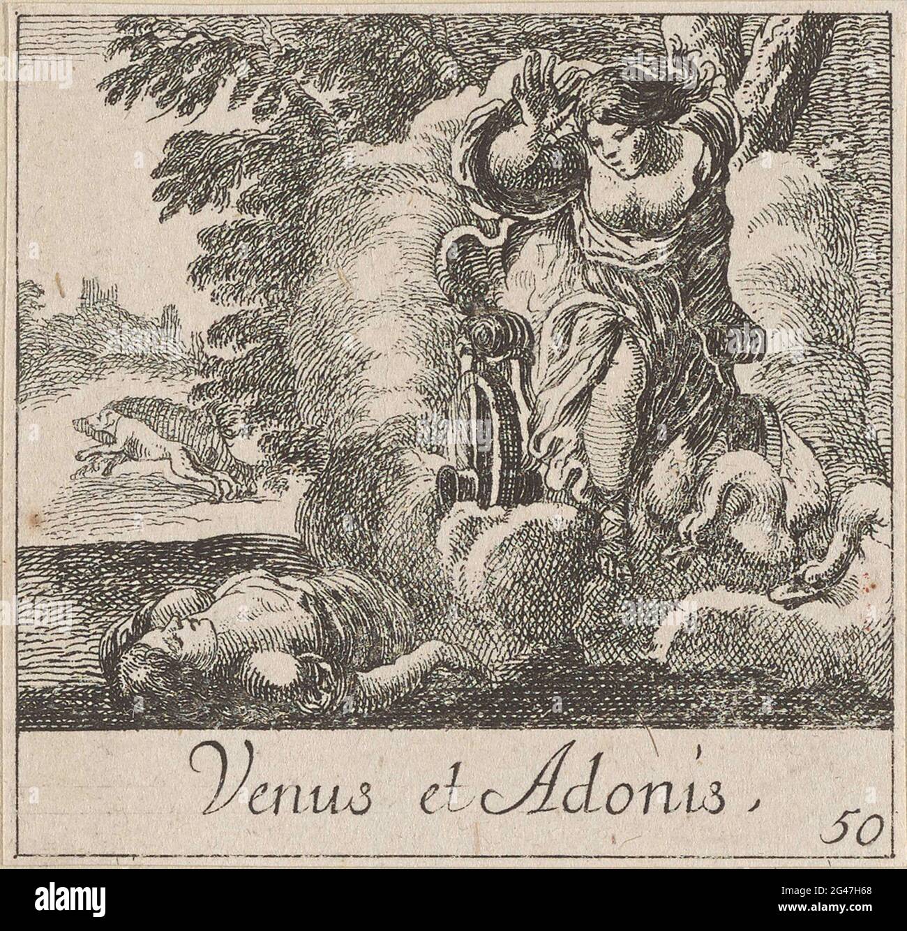Venus and Adonis; Venus et Adonis; Card game with mythological ...