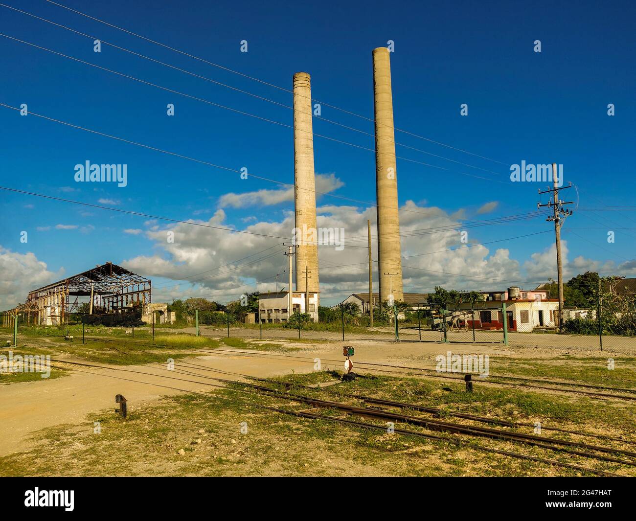 Disused sugar mill and train yard in Rafael Freyre, Holguin, Cuba Stock ...
