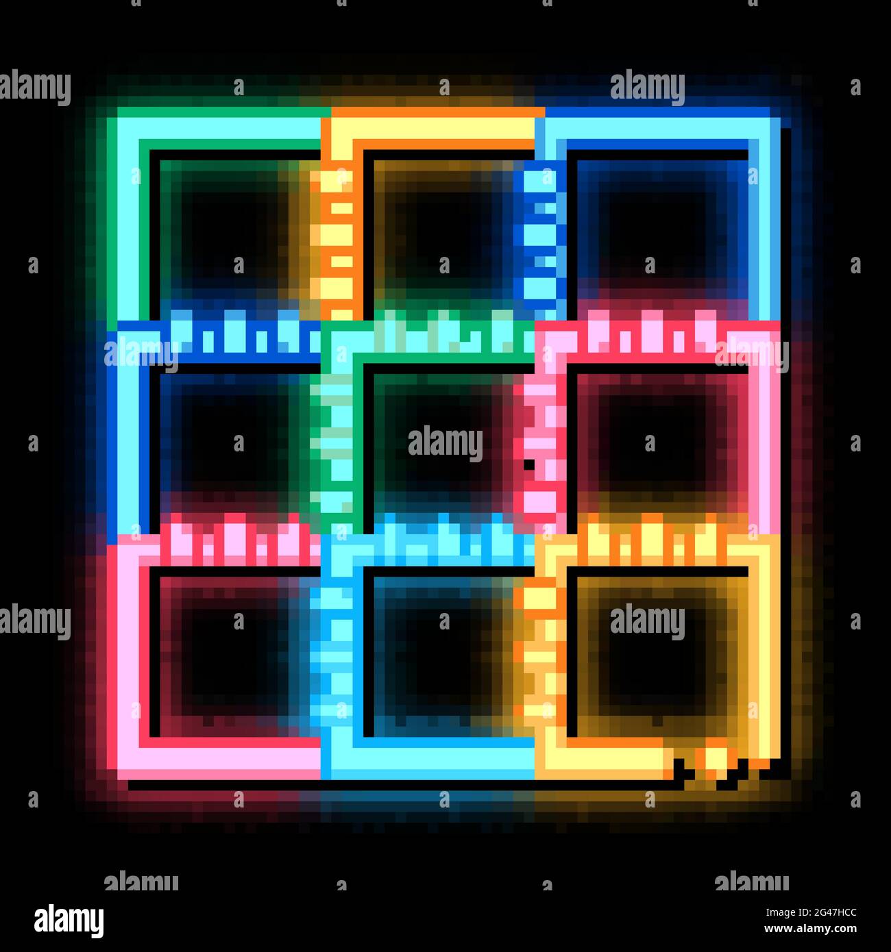 colorful twister game neon glow icon illustration Stock Vector Image ...