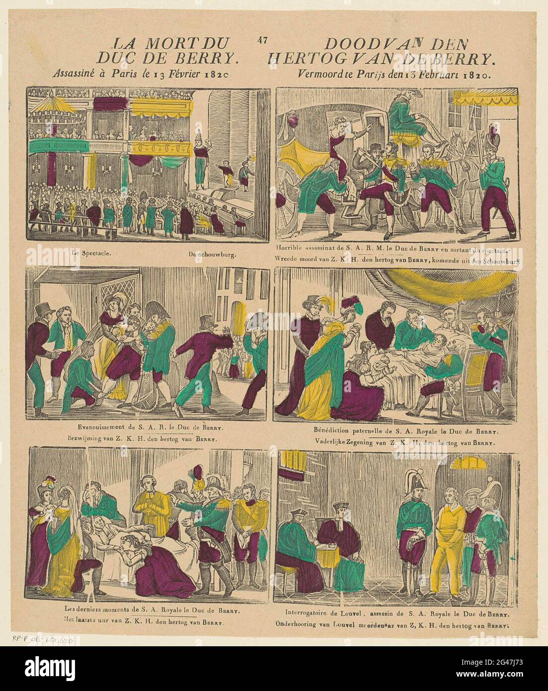 La Mort Du / Duc de Berry. / Assassiné à Paris Le 13 Février 1820 ...
