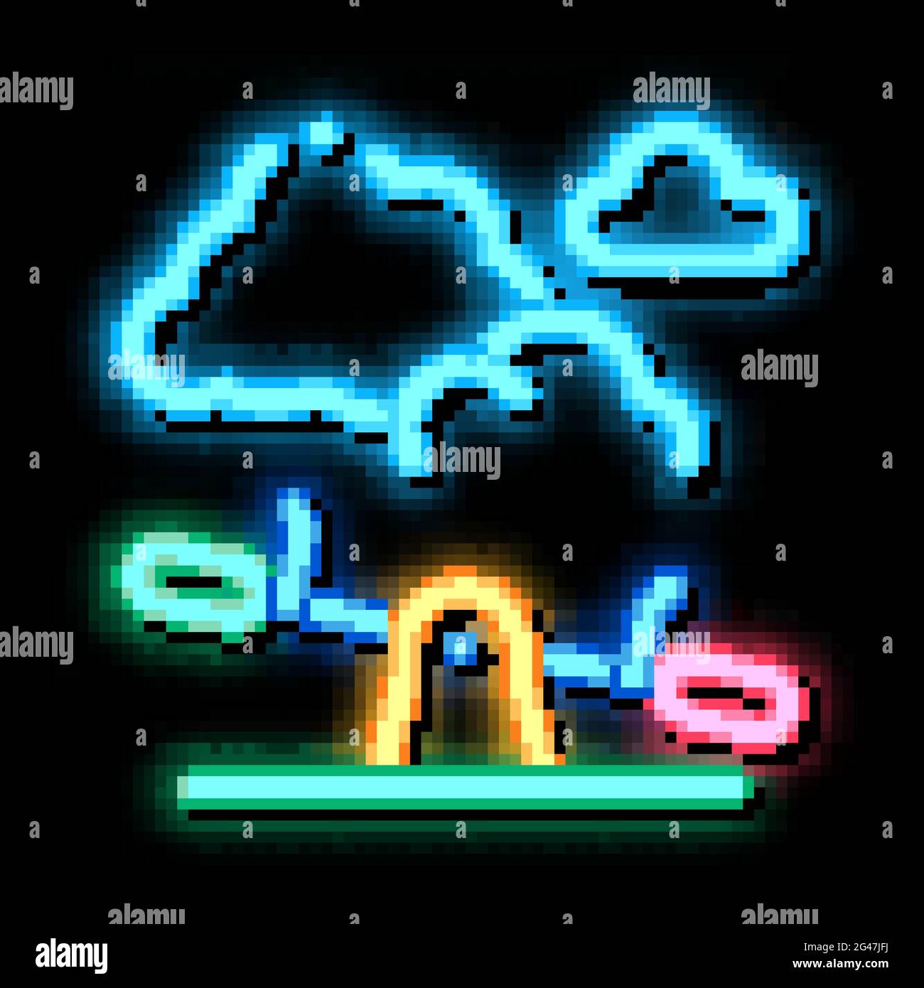 ground slide swing neon glow icon illustration Stock Vector Image & Art ...