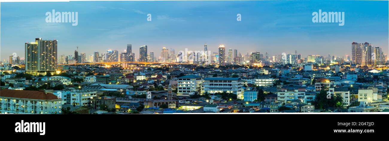 BANGKOK - AUGUST 13: Skyscraper buildings in Bangkok, capital city of ...