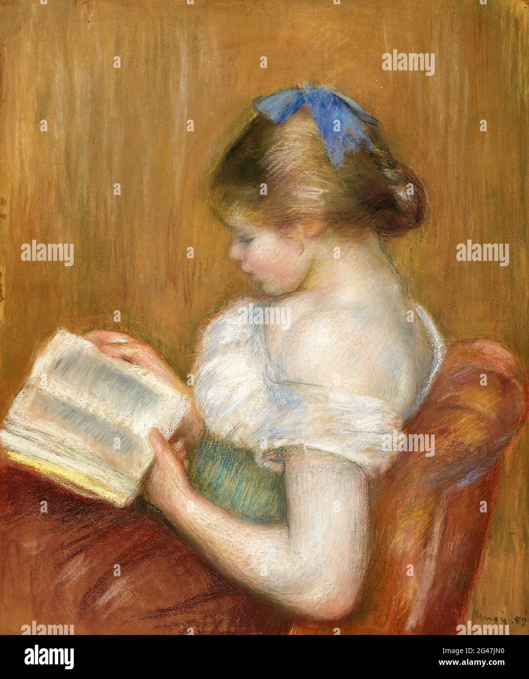 Pierre-Auguste Renoir - young girl reading 01 Stock Photo - Alamy