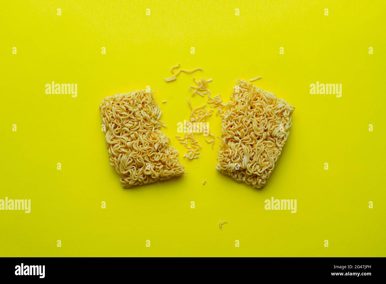 flat lay of fast food noodles spaghetti top view isolated Stock Photo ...